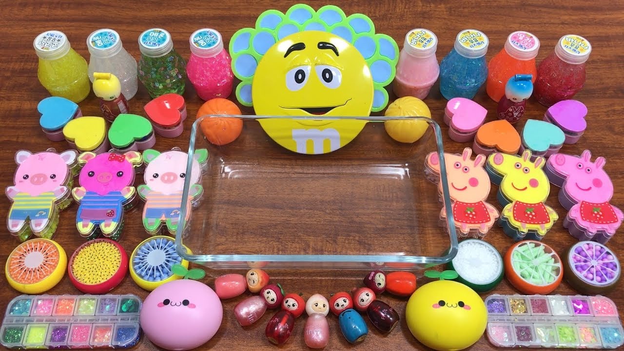 Peppa Pig Slime | Mixing Random Things into Store Bought Slime ...