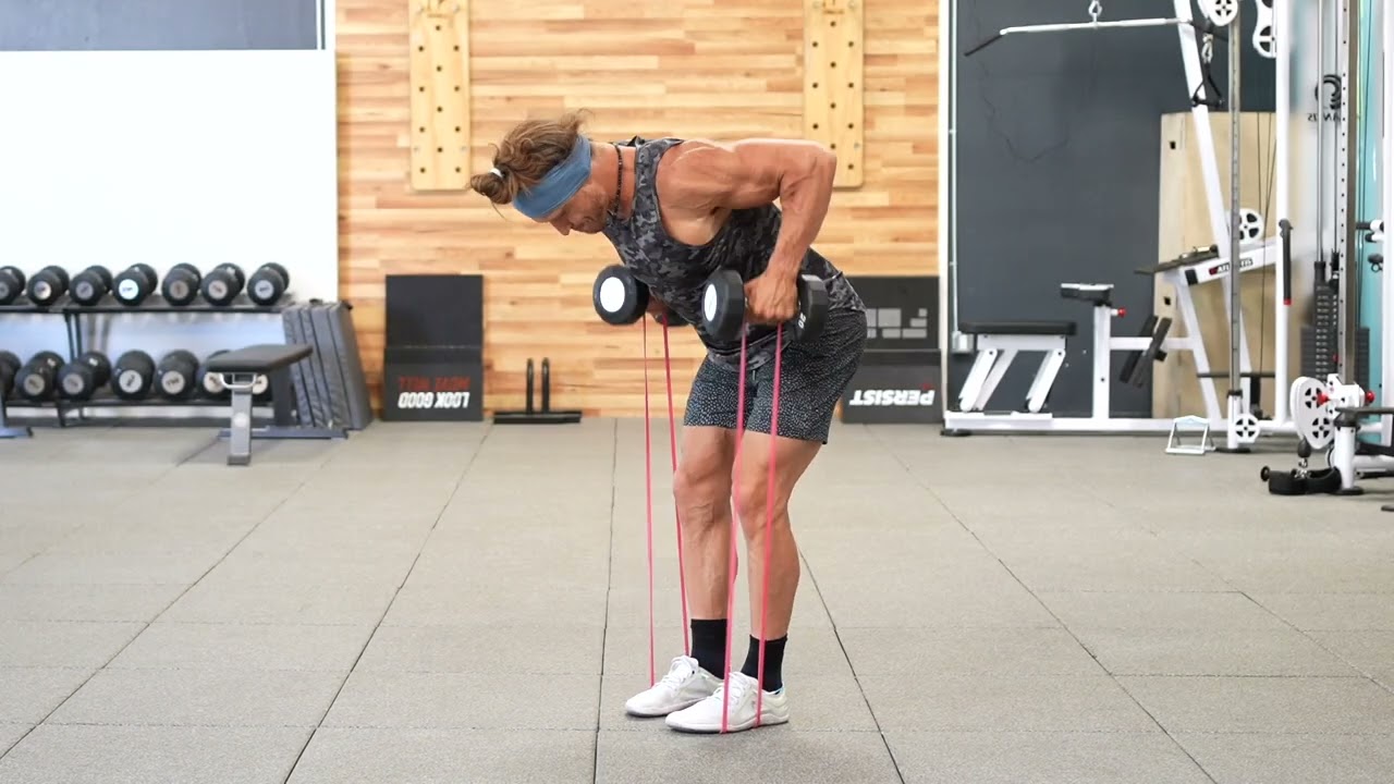 Banded Dumbbell Bent Over Row - YouTube