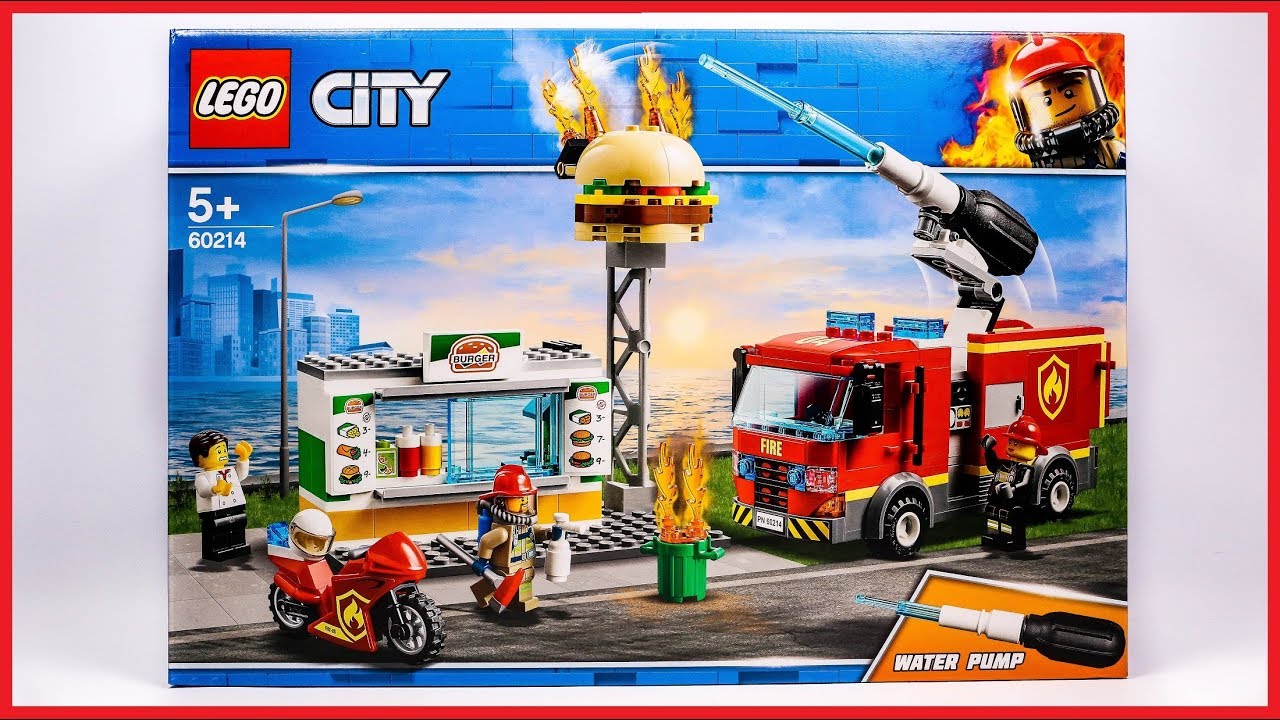 LEGO 60214 City Fire Burger Bar Rescue Speed Build - YouTube