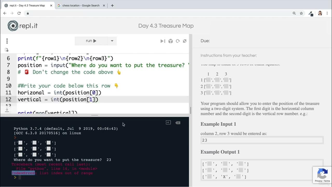 007 Interactive Coding Exercise Treasure Map - YouTube