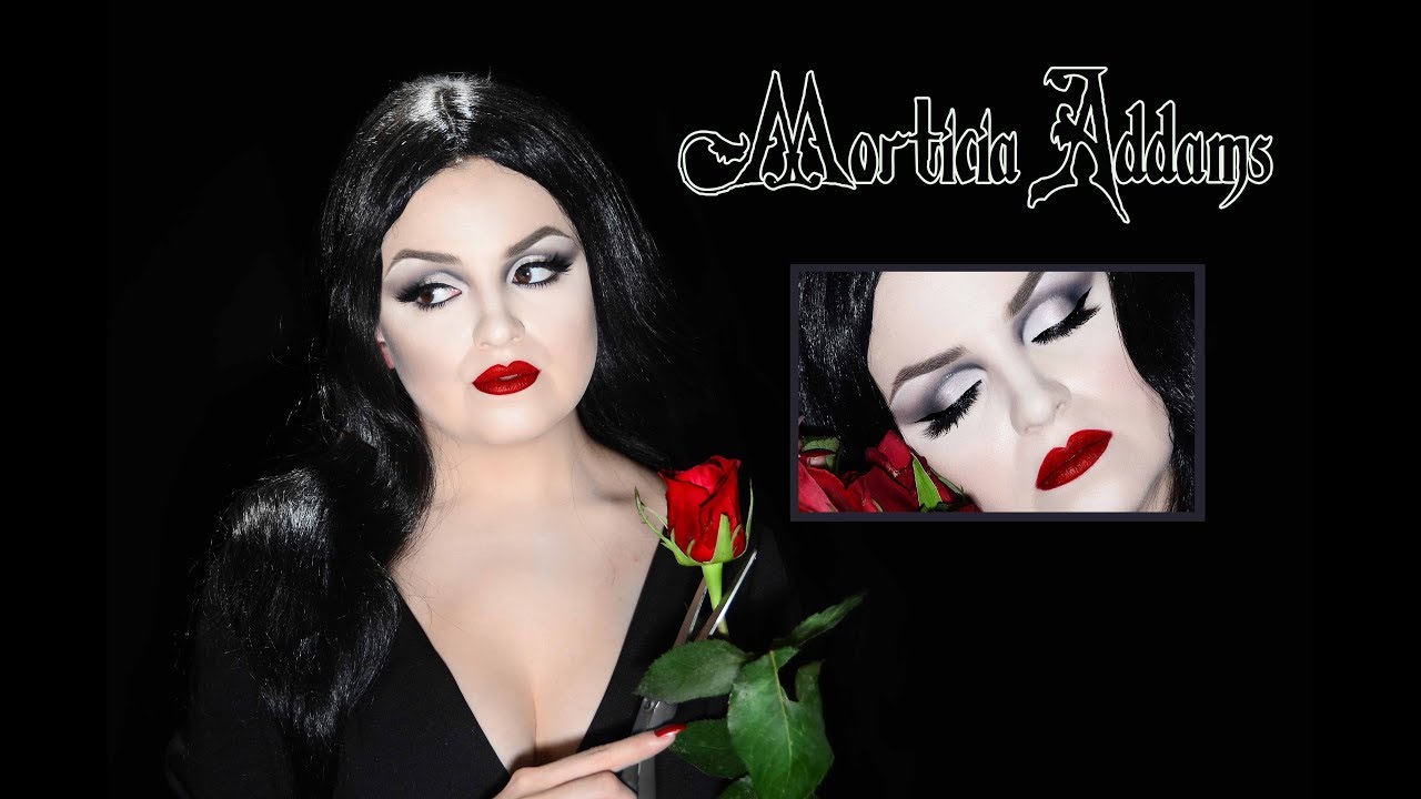 Morticia Addams Makeup Tutorial - Lacey Noel - YouTube