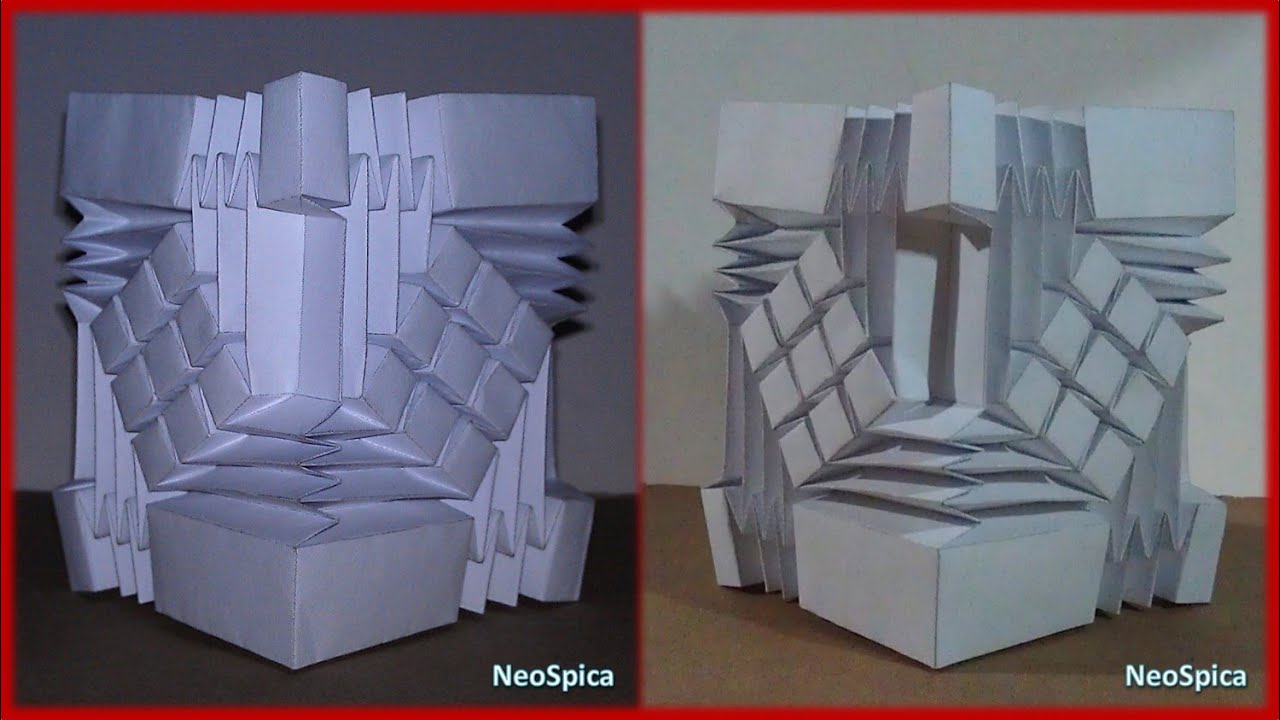 Origami Water Bomb Square Tessellation / Square Column - YouTube