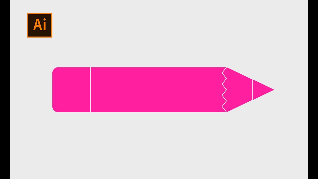 Drawing a Pencil Icon in Illustrator | Adobe Illustrator Tutorial - YouTube