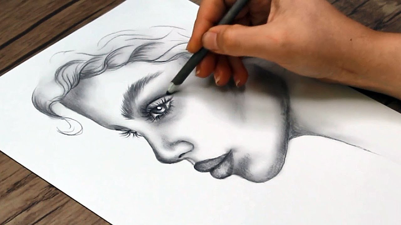 Drawing of Girl Side Face View Step by Step | Learn How to Draw - YouTube