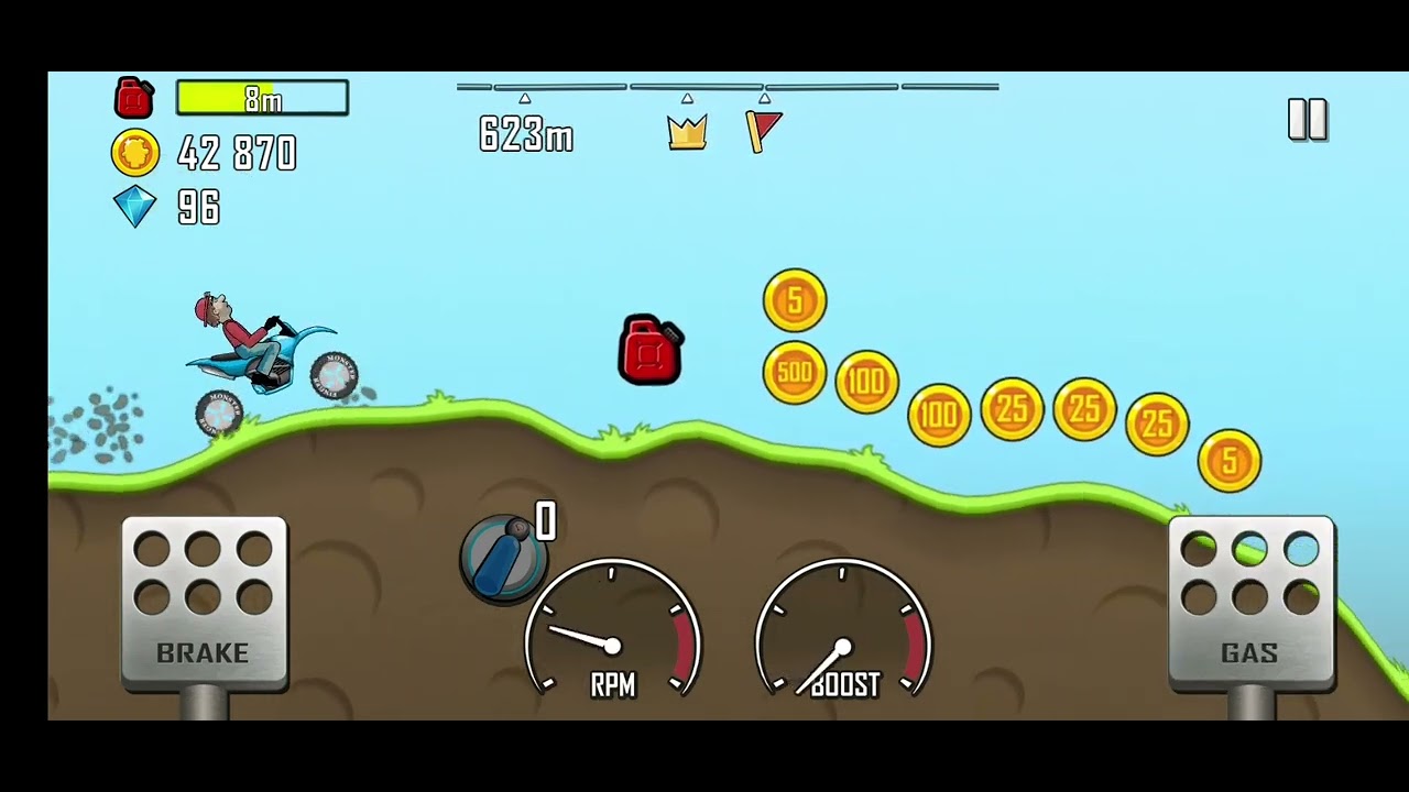 how to break 800 meter in hill climb race - YouTube