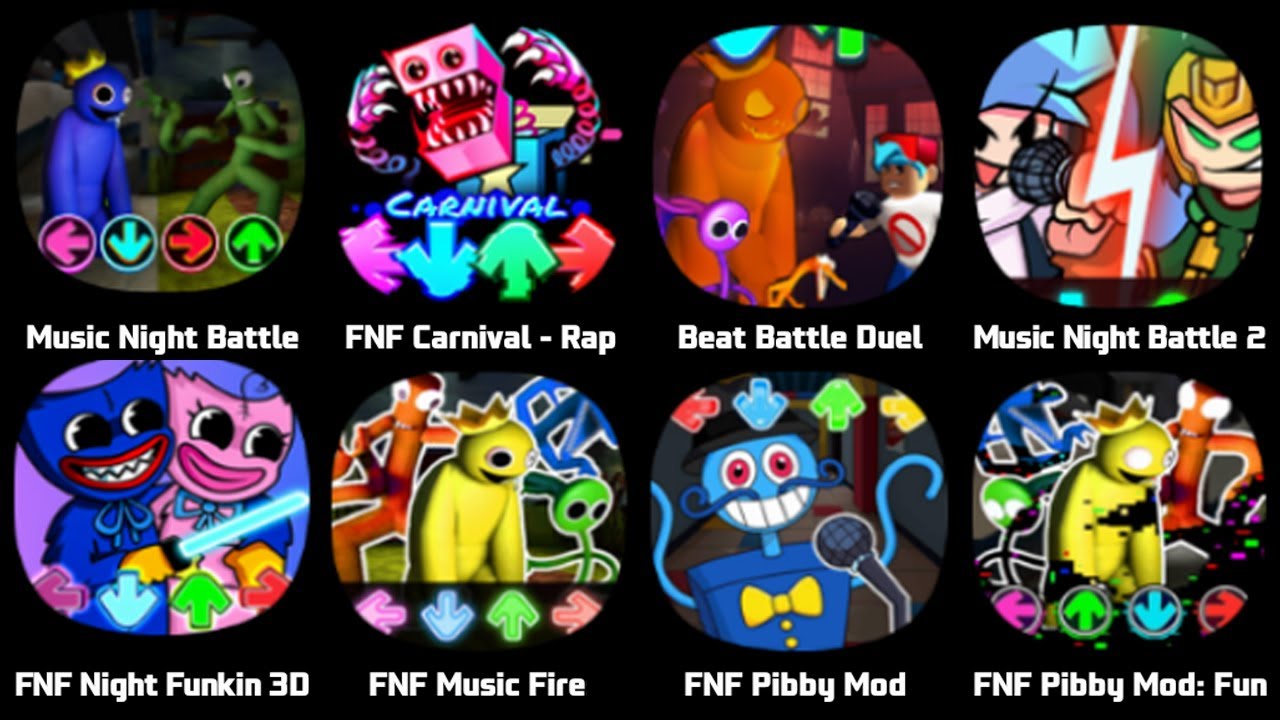 FNF Rainbow Friends, Music Night Battle, FNF Carnival, Rap Battle ...