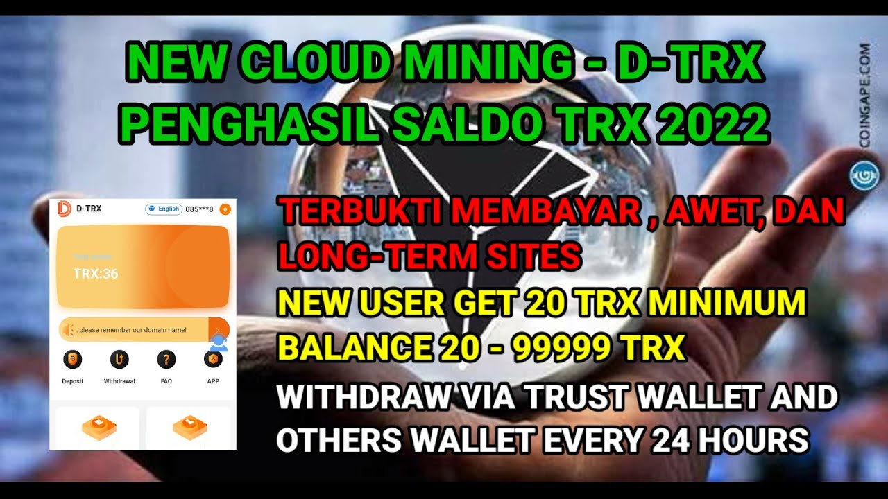 D-TRX.COM - NEW CLOUD MINING TRON AND BEST PAYING - YouTube