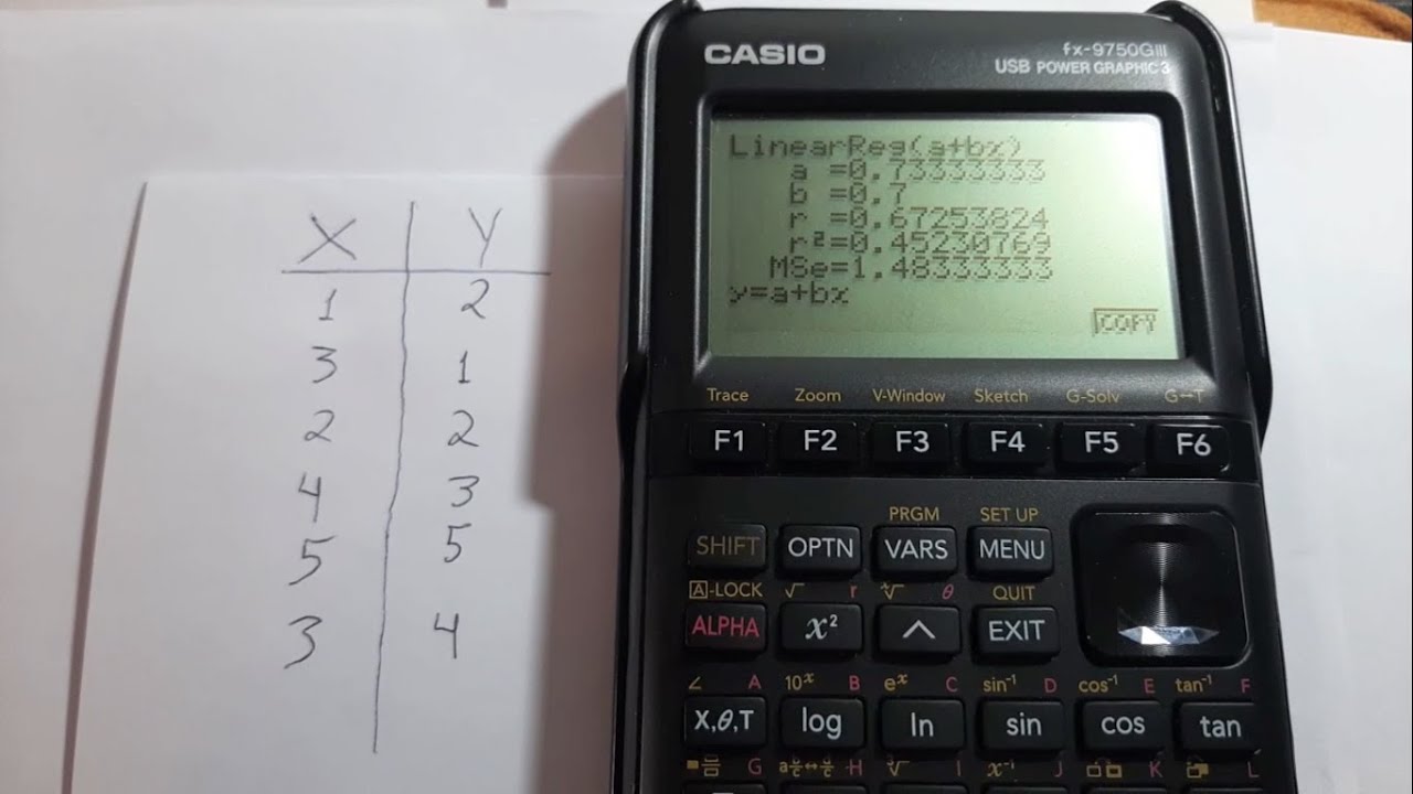 Calcular Coeficiente de Correlación de Pearson con calculadora CASIO FX ...