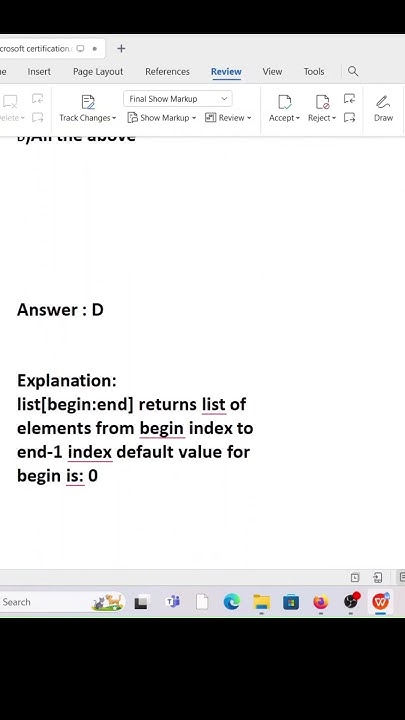 Python Certification Exam Question 7 Shortsfeed Pythonprogramming Shortsfeed Shortvideo