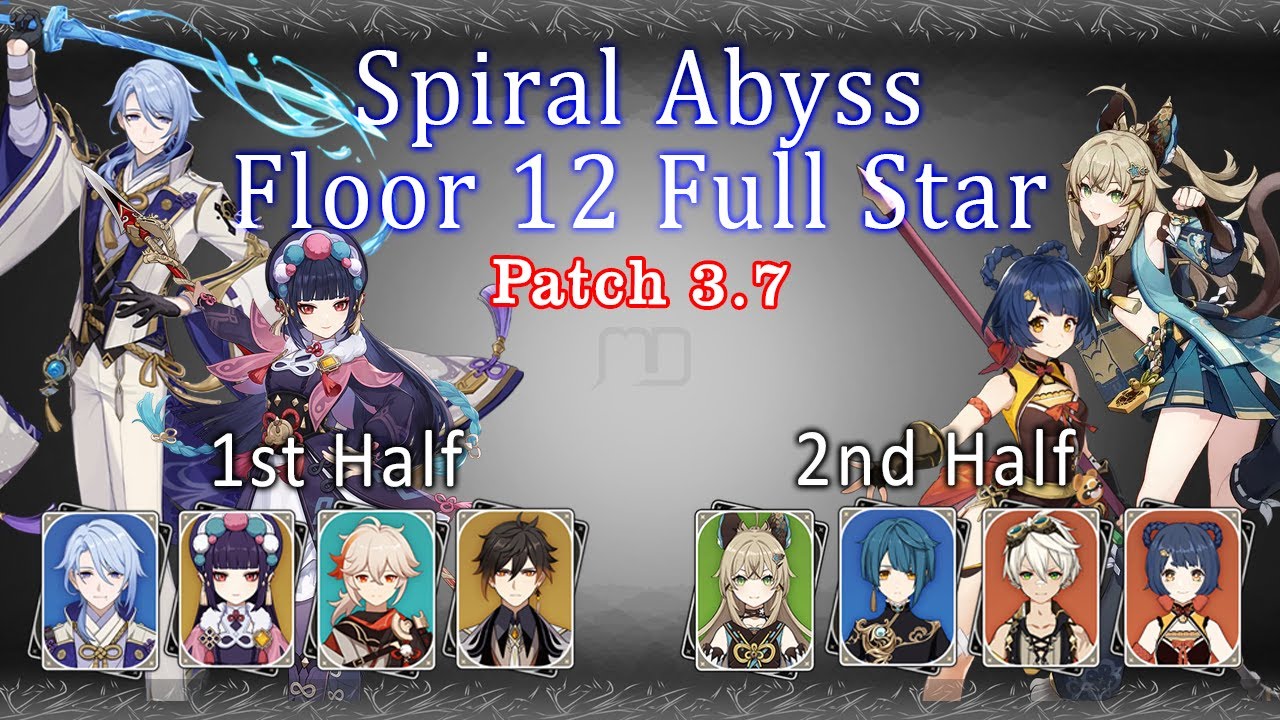 Genshin Impact Spiral Abyss 3.7 Floor 12 Full Star | Ayato Hyper Carry ...