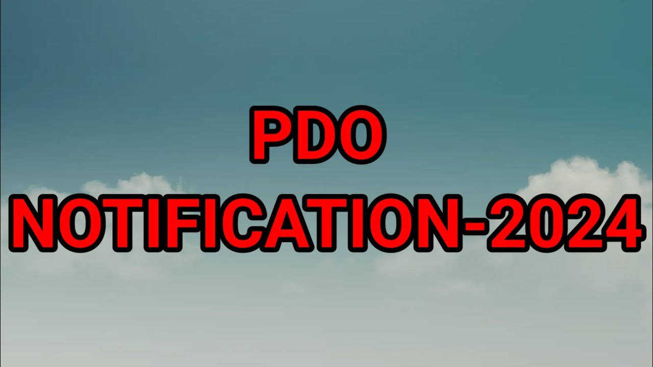 PDO NOTIFICATION - 2024. DATE & SYLLABUS. - YouTube