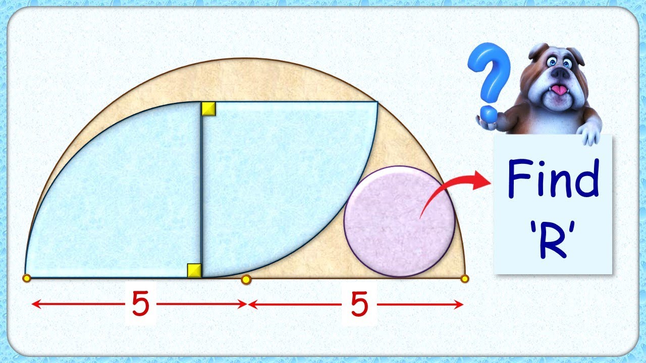 Find radius of circle #maths #geometry #exam #olympiad #cds #cat #sat # ...