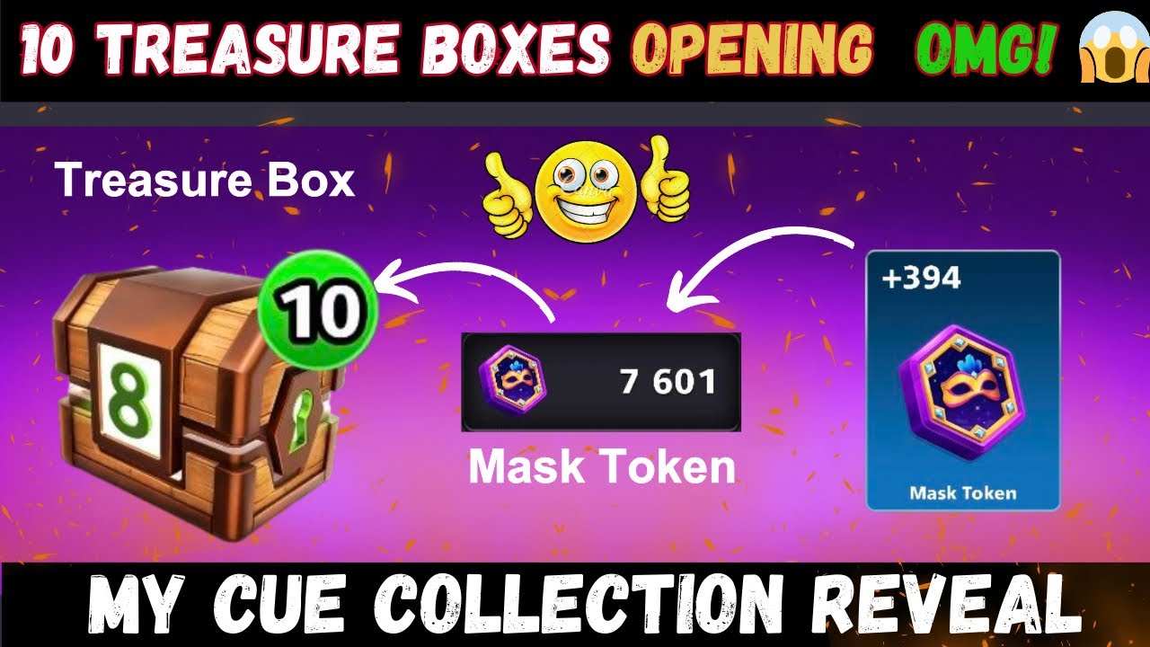 Purchasing 🔟 Treasure Boxes With Mask Tokens in 8 Ball Pool - YouTube