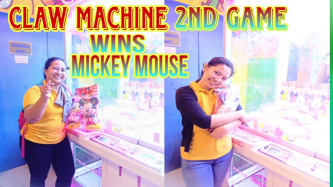 CLAW MACHINE 2ND GAMES WINS MICKEY MOUSE - YouTube