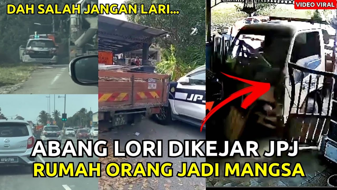 AKSI KEJAR MENGEJAR JPJ DENGAN ABANG LORI HINGGA HENTAM RUMAH ORANG🔴 ...