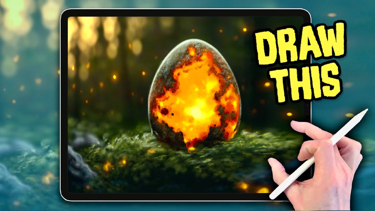 PROCREATE Step by step Drawing Tutorial - MAGICAL EGG - YouTube