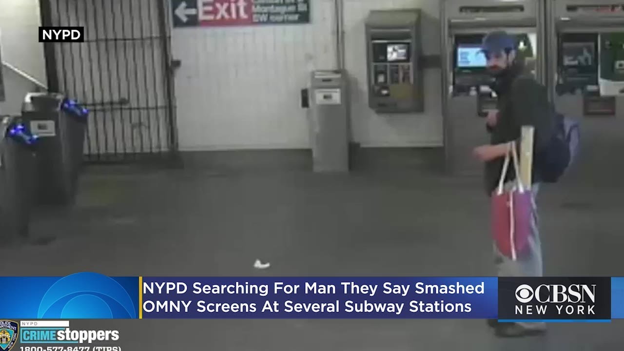 Caught On Video: Vandal Smashes OMNY Screens In Subway - YouTube