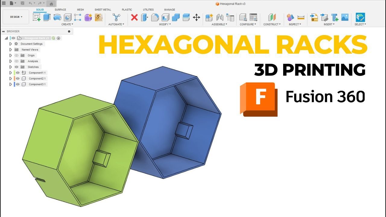Modular Hexagonal Rack 3D Printing - YouTube