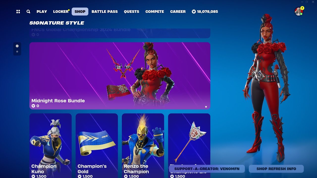 *NEW* Fortnite Item Shop Cosmetics Showcase (FNCS, Midnight Rose, Gummi ...