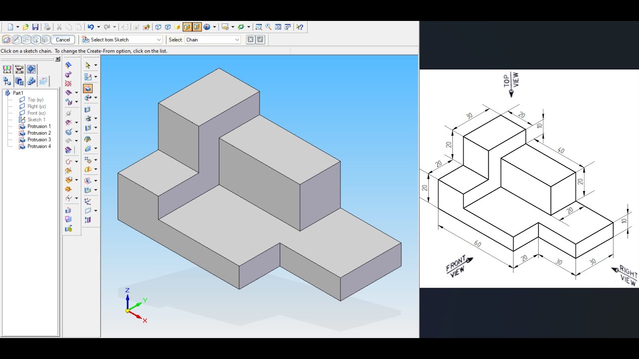 EX1.6 20ME02P 3D MODEL - CAEG Lab Solid Edge (Kannada) - YouTube