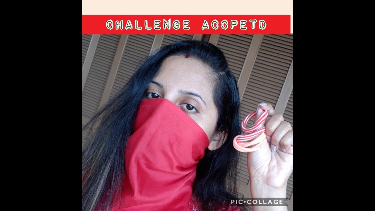 Ponytail challenge accptd || use 4 bands || half face wrap - YouTube