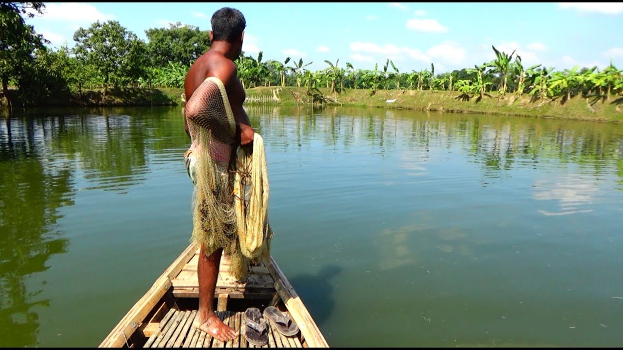 Throw Net Fishing on Boat | Unbelievable net fishing | fishing with a ...