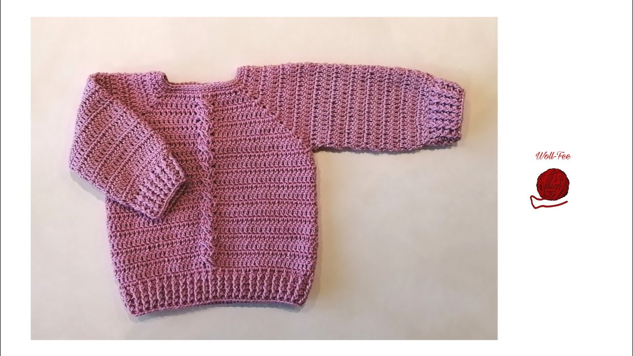 Babypullover mit Zopf häkeln Gr. 62/68, Schritt für Schritt, andere Größen siehe Infobox - YouTube
