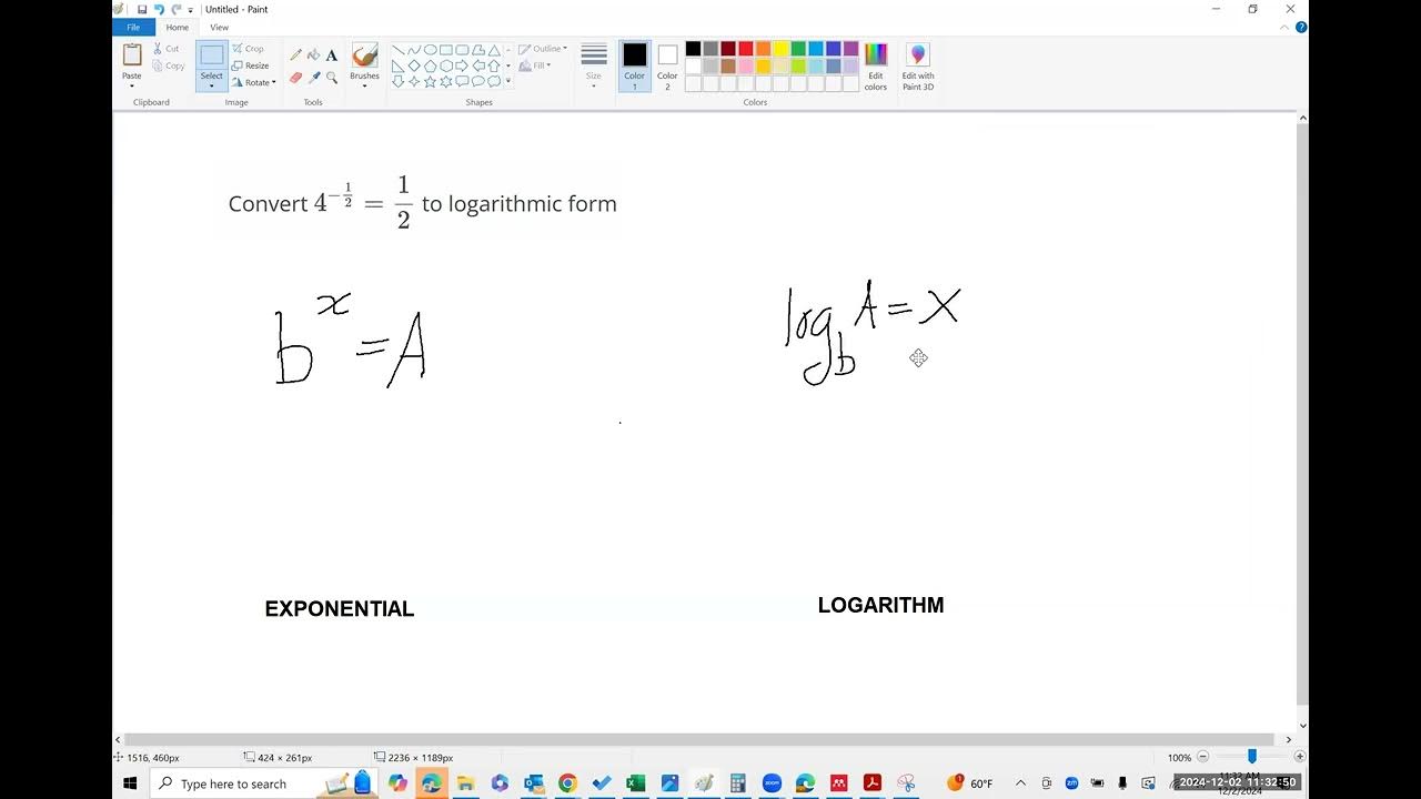 Convert an exponential to a logarithm - YouTube