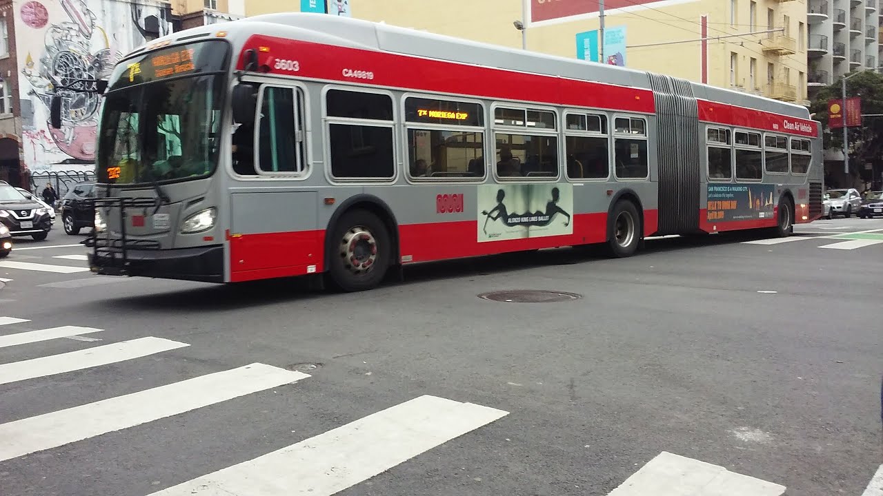 SF Muni 2016 New Flyer XDE60 6603 on Route 7X - YouTube