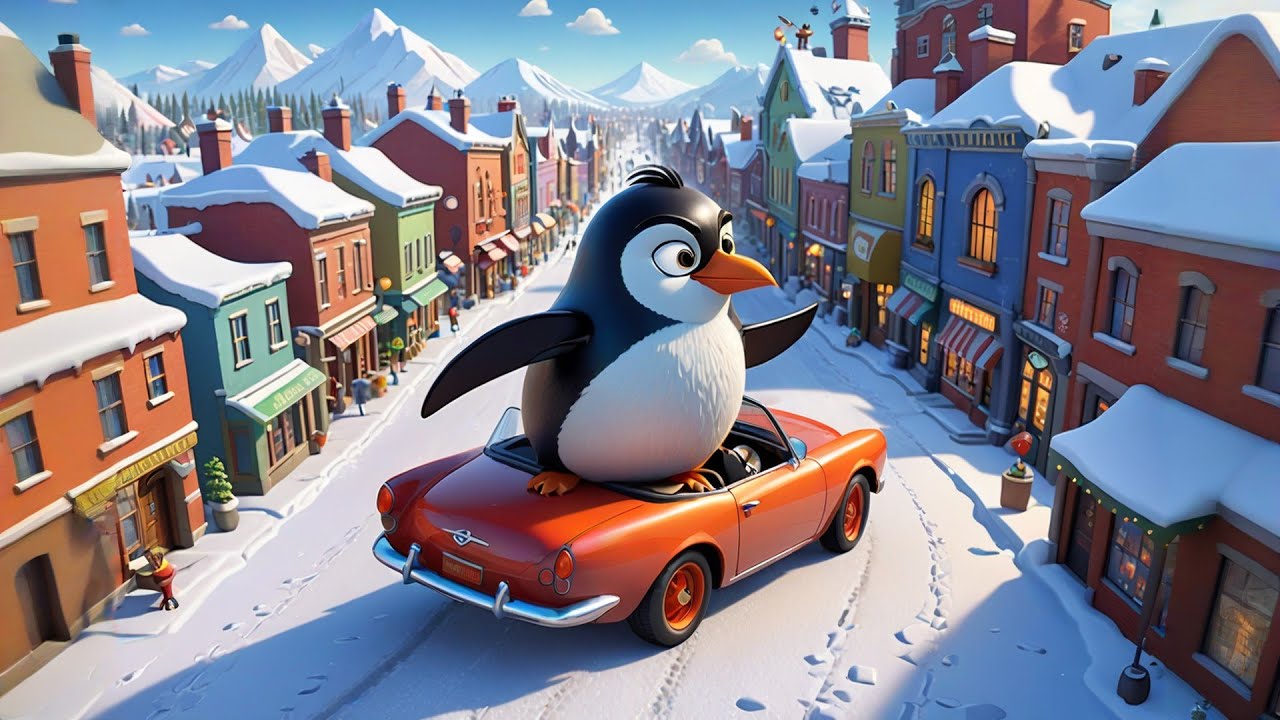 The Penguin Who Drove a Car 🐧🚗 | Funny Nursery Rhymes Songs for Kids ...