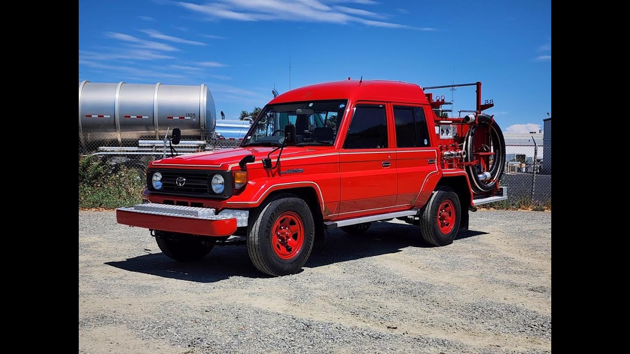 1998 JDM Toyota Land Cruiser Fire Truck HZJ75 - Walk-around - YouTube