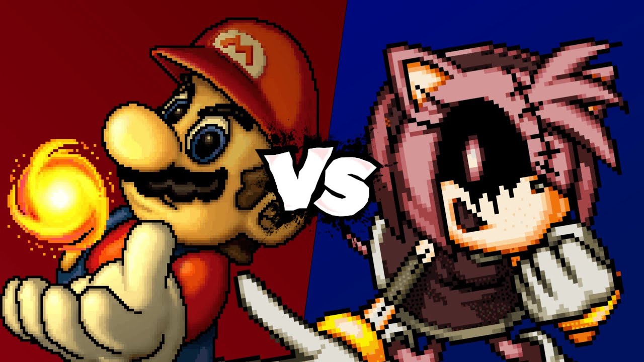 MUGEN Battle - Mario vs Amy.EXE - YouTube