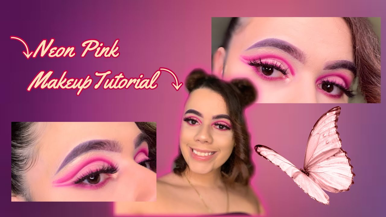Neon pink makeup tutorial - YouTube