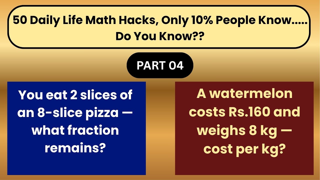 Smart Math for Daily Life PART 04 ️ | Easy Ways to Do Quick ...