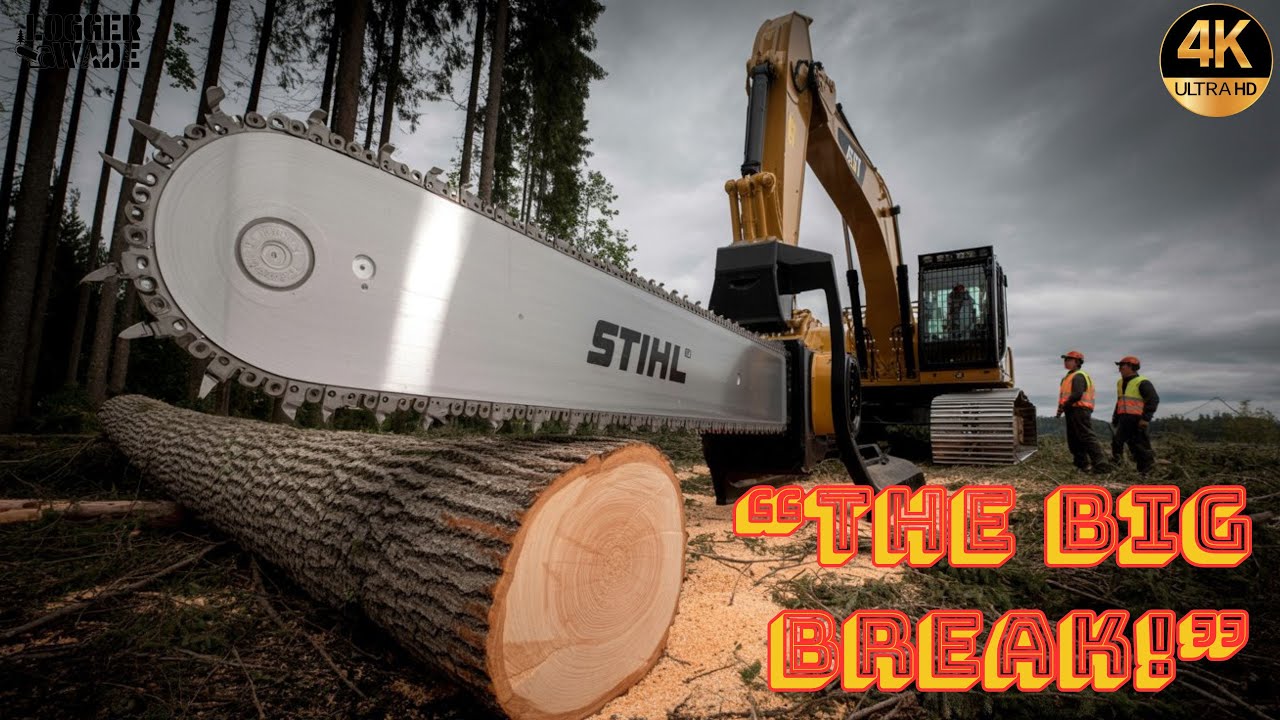 Giant Chainsaw Cutting Down Massive Trees | Dangerous Logging Machines ...