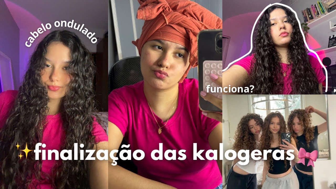 TESTEI A FINALIZAÇÃO DAS KALOGERAS NO MEU CABELO ONDULADO 🎀 - YouTube