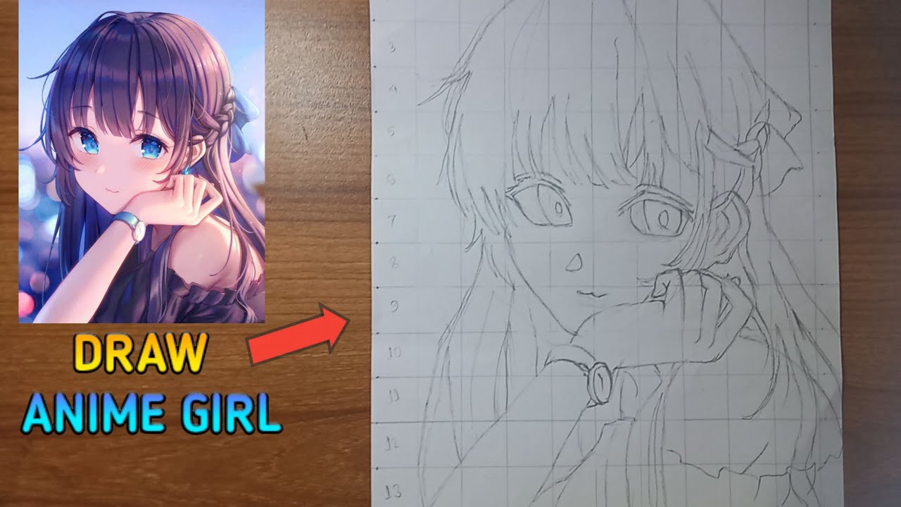 Anime girl drawing tutorial for beginners || how to draw anime for ...