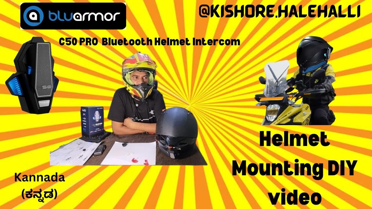 BluArmor c50 pro Helmet Installation DIY Video | Kannada (ಕನ್ನಡ) - YouTube