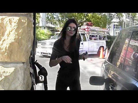 Kendall Jenner Gets Gas; Asked If She Used A Fake ID To Party At 21-And-Over Club [2013]