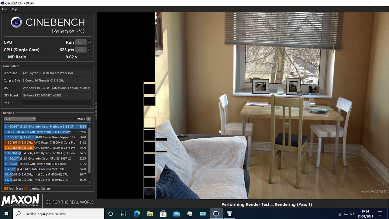 Ryzen 5800x , cinebench r20,r23 test - YouTube