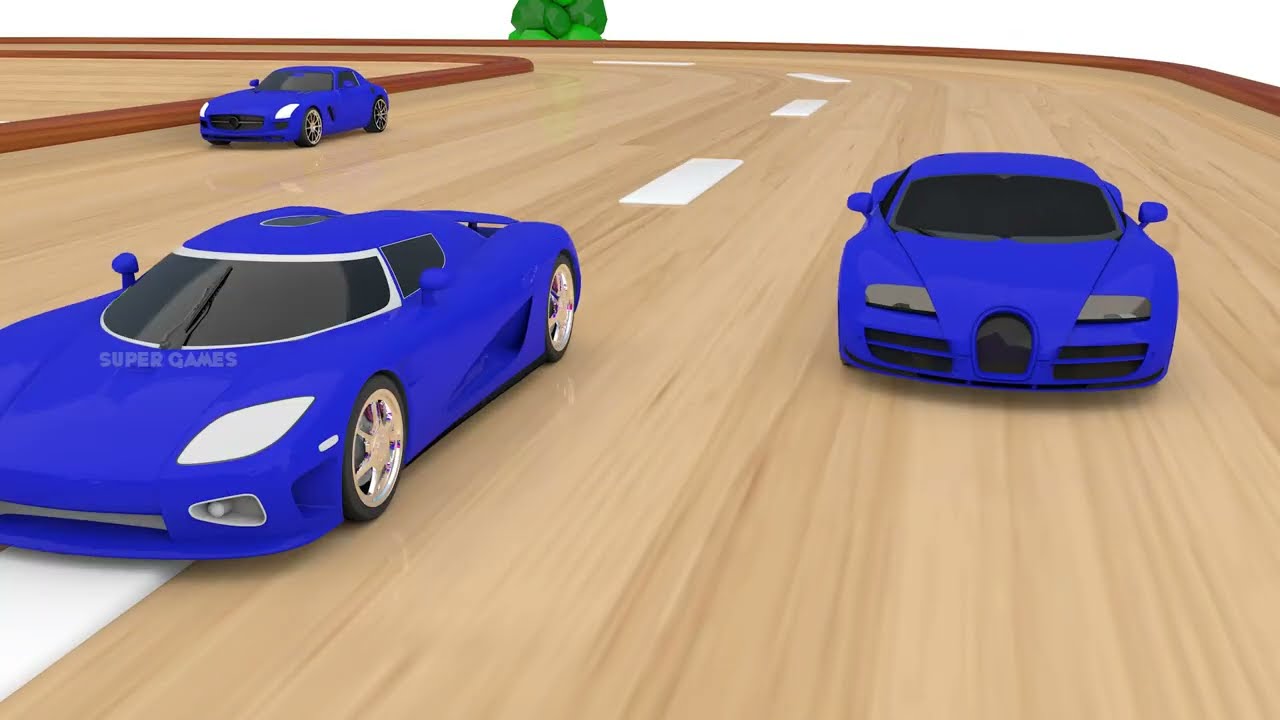 Learn Shapes and Colors for Children with Super Sports Cars Coloring ...