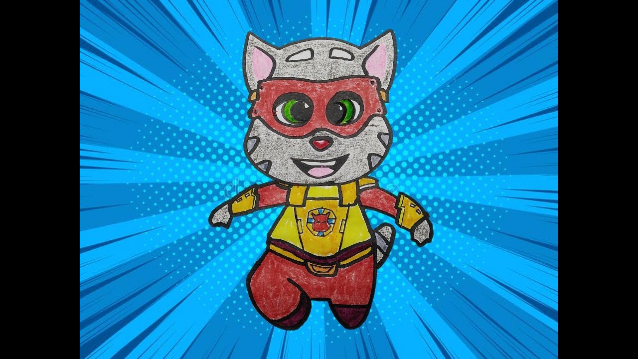 Talking Tom super hero drawing - YouTube