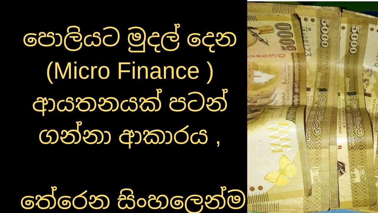 පොලියට මුදල් දෙන MicroFinance පටන් ගමු - Start a Microfinance Step by ...
