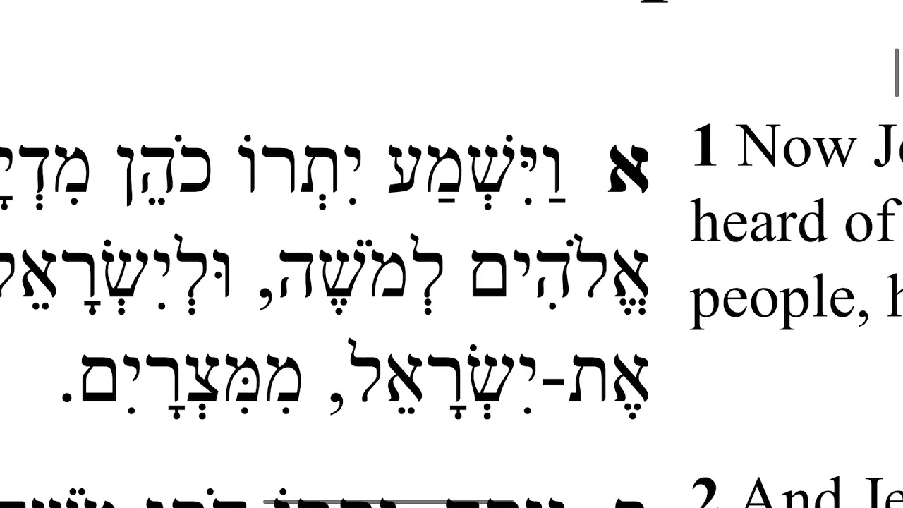 Exodus 18:1-3 (Yitro) in Hebrew - YouTube