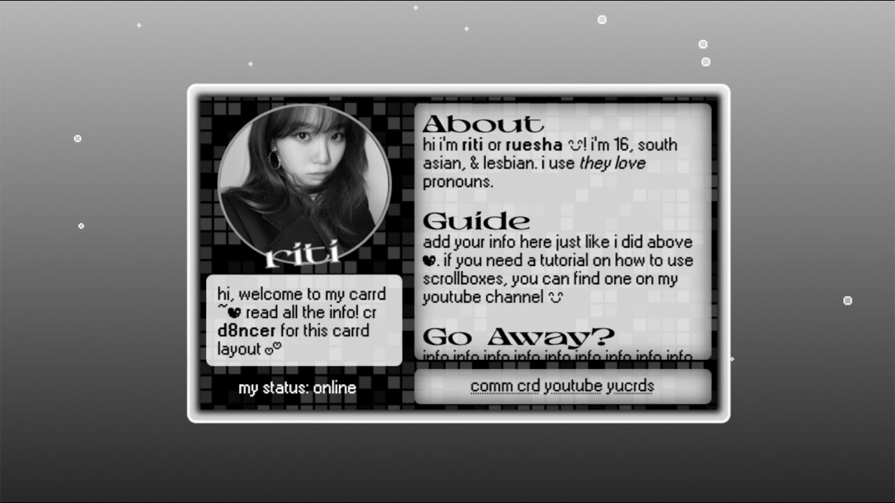 cute black and white pro standard carrd tutorial - © d8ncer - YouTube