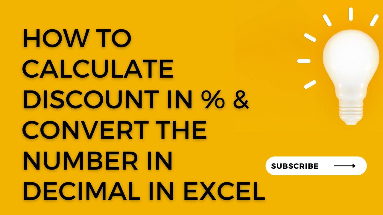 Calculate Discount % & convert the number format in "0" decimal in MS ...