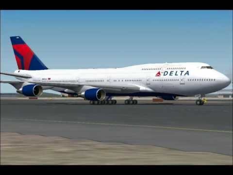 DELTA 747-400 flight 22 arrives in Tokyo (FS2004) - YouTube