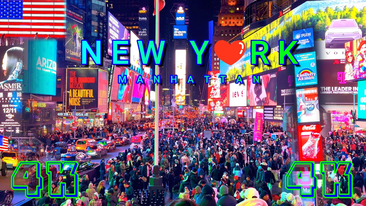 Times Square Walk, New York USA 4K - UHD - YouTube
