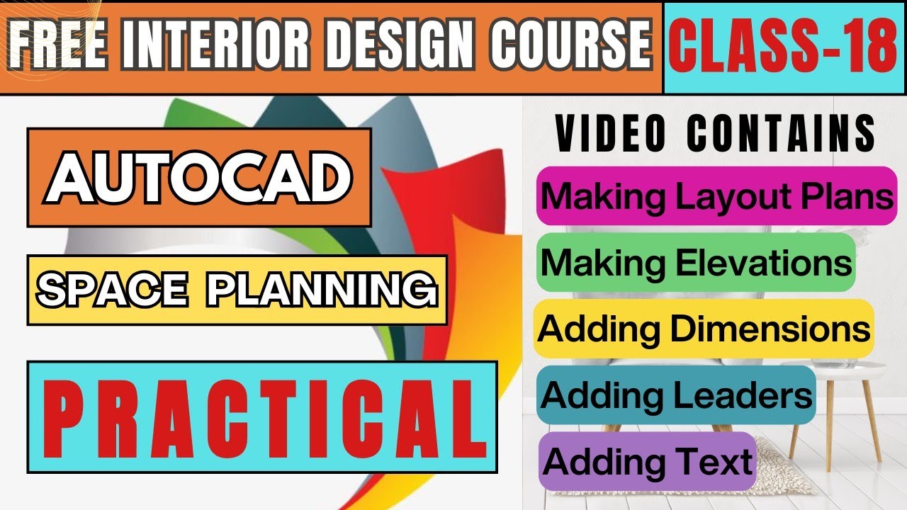 FREE INTERIOR DESIGN COURSE I AUTOCAD PRACTICAL CLASS-18 l ELEMENT OF ...