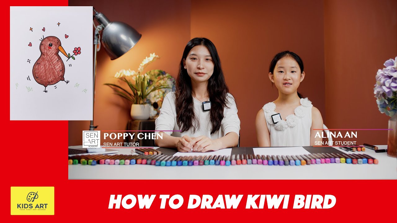 How to draw Kiwi Bird｜Kids Art Class｜Draw beautiful things about New ...